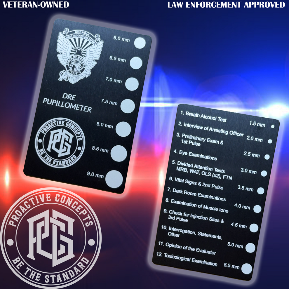 ALUMINUM DRE PUPILLOMETER & 12 STEP PROCESS Card - Proactive Concepts ...