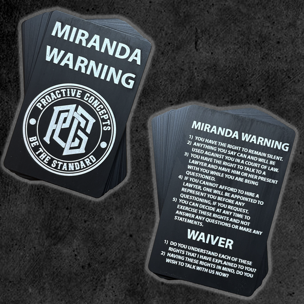 Metal Miranda Warning Card - Proactive Concepts – Proactive Concepts