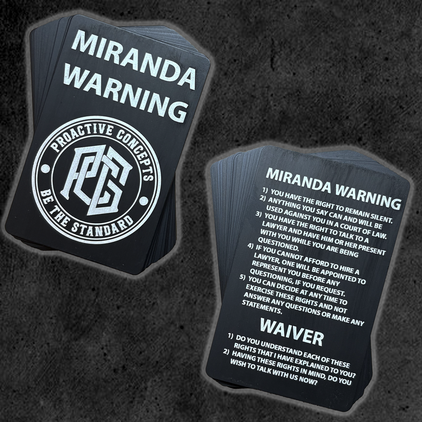 Metal Miranda Warning Card - Proactive Concepts